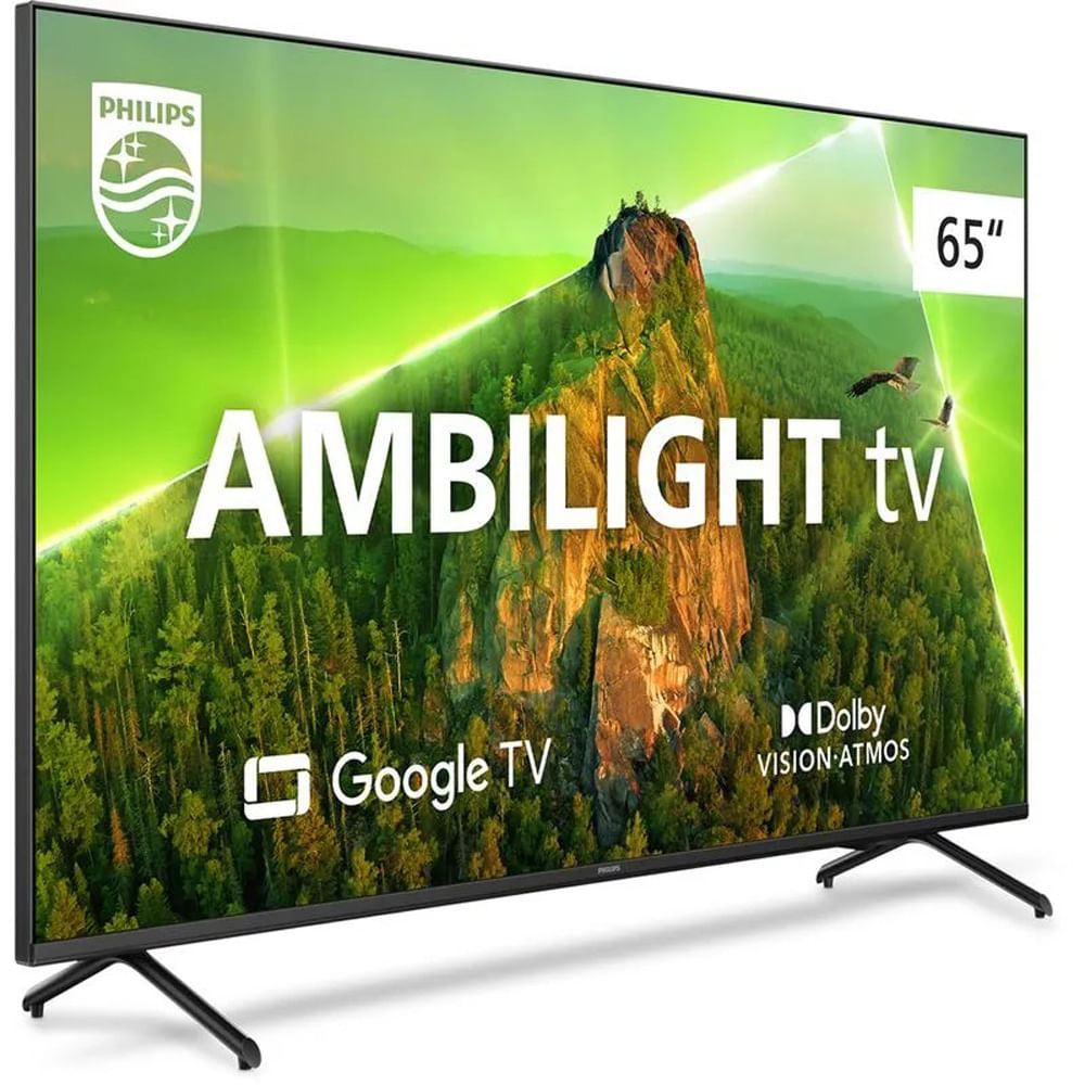 Smart TV Philips 65" UHD 4K Ambilight com Google TV 65PUG7908