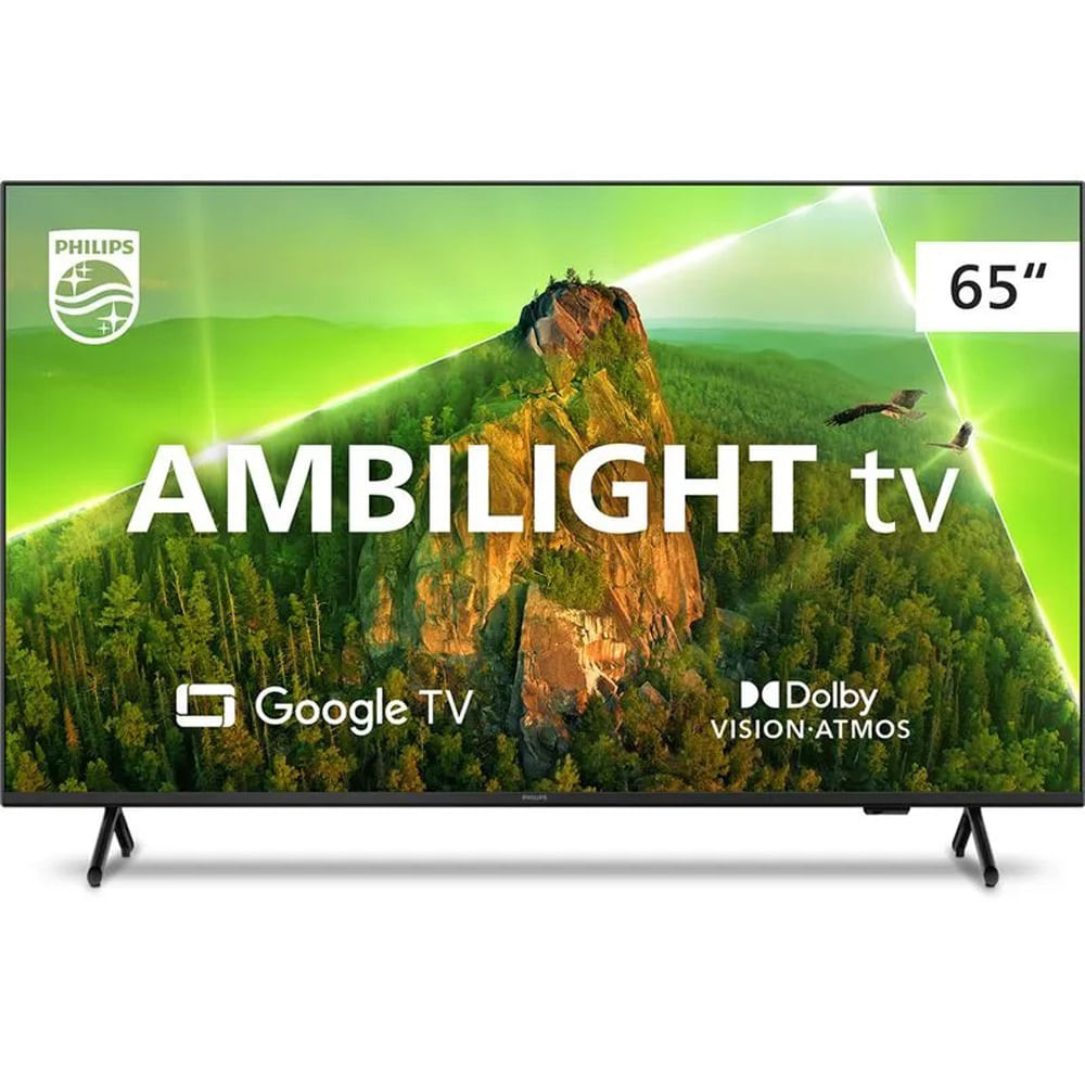 Smart TV Philips 65" UHD 4K Ambilight com Google TV 65PUG7908